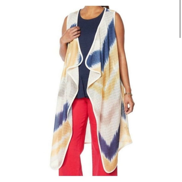 DG2 by Diane Gilman | Sweaters | Nwt Sleeveless Tiedye Draped Duster ...
